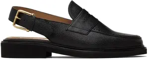 Thom Browne Thom Browne Black Slingback Micro Sole Penny Loafers - 001 Black