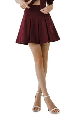 Endless Rose Pleated Cotton Miniskirt