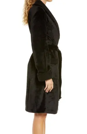 Natori Plush Fleece Robe - Black