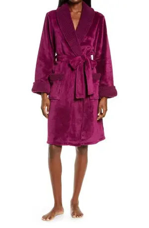 Natori Plush Fleece Robe Jewel Violet