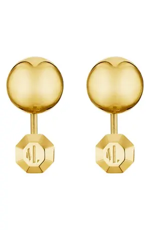 MANLUU Sphere And Octagon Ear Jackets - 18k Gold Vermeil