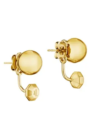 MANLUU Sphere And Octagon Ear Jackets - 18k Gold Vermeil