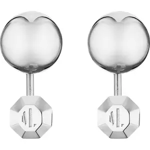 MANLUU ManLuu Sphere And Octagon Ear Jackets Sterling Silver