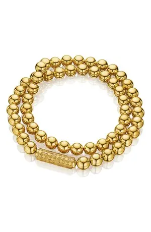 MANLUU Long Beaded Necklace - 18k Gold Vermeil