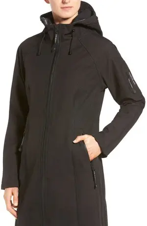 ILSE JACOBSEN Long Hooded Raincoat - Black