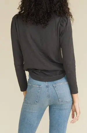 Veronica Beard Mason Long Sleeve T-shirt - Charcoal