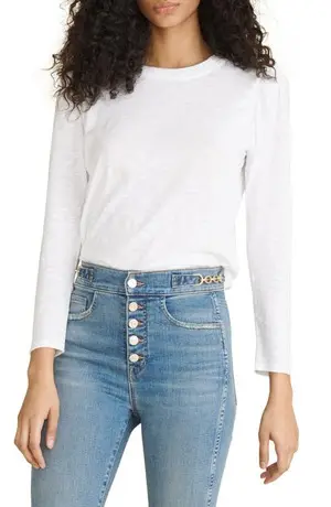 Veronica Beard Mason Long Sleeve T-shirt - White