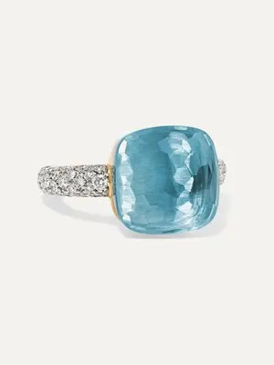Pomellato Nudo 18-karat Gold, Topaz And Diamond Ring - Blue