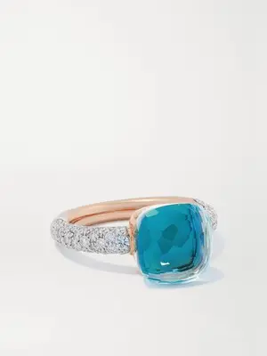 Pomellato Nudo Classic 18-karat White And Multi-stone Ring - Blue