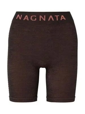 NAGNATA Net Sustain Suki Striped Merino Wool-blend Shorts