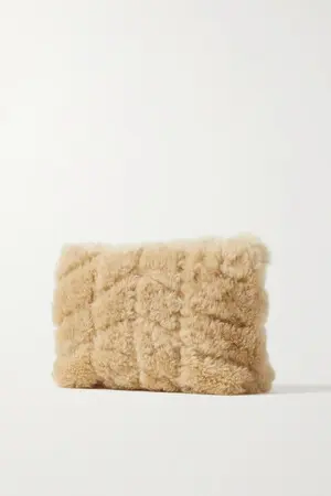 Saint Laurent Puffer Quilted Shearling Clutch