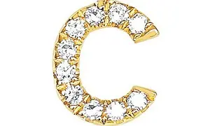 Ef Collection Diamond Initial Stud Earring - 14k Yellow Gold/ C