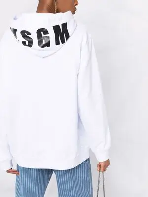 MSGM Cotton Hoodie - White
