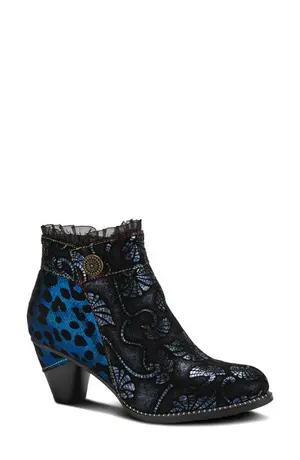 SPRING STEP SHOES Dessa Bootie - Navy Multi Suede