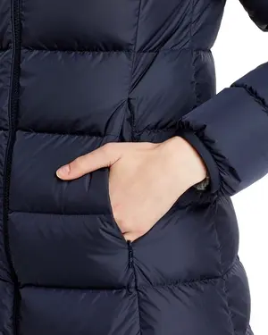 Moncler Gie Hooded Packable Down Puffer Coat - Dark Blue