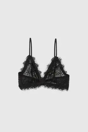 ANINE BING Lace Bra With Trim - Black
