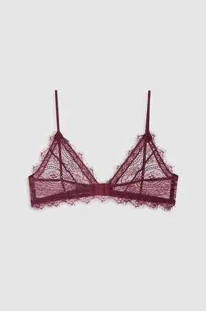 ANINE BING Lace Triangle Bralette - Burgundy