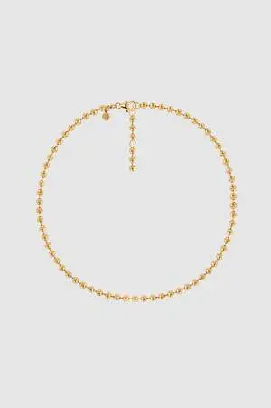 ANINE BING Beaded Chain Necklace - 14k Gold