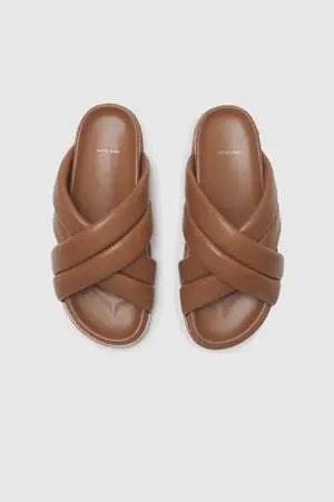 ANINE BING Lizzie Slides With Puffy Crossover Straps