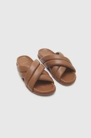 ANINE BING Lizzie Slides With Puffy Crossover Straps