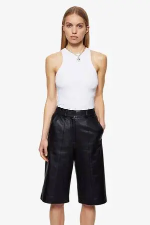ANINE BING Nora Leather Culotte Shorts