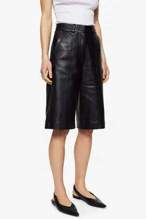 ANINE BING Nora Leather Culotte Shorts