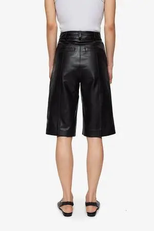 ANINE BING Nora Leather Culotte Shorts