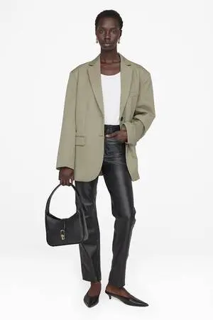 ANINE BING Connor Leather Trousers - Black