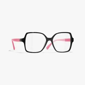 Chanel Square Eyeglasses Black & Pink