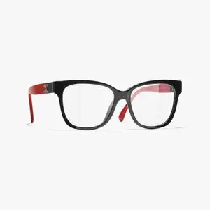 Chanel Square Eyeglasses Black & Red