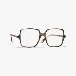 Chanel Square Eyeglasses Brown Tortoise & Grey