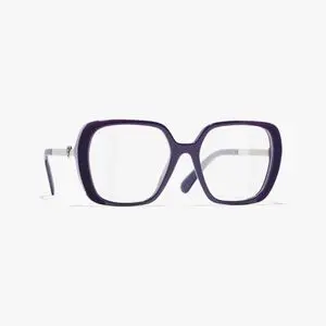 Chanel Square Eyeglasses Dark Purple