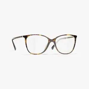 Chanel Square Eyeglasses Dark Tortoise