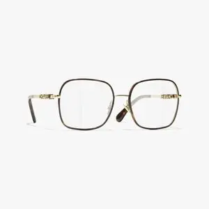 Chanel Square Eyeglasses Gold & Tortoise