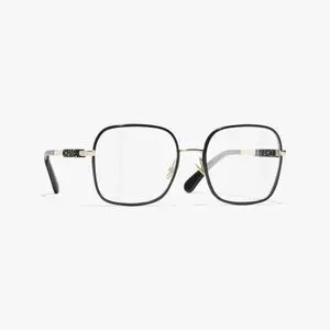 Chanel Square Eyeglasses Light Gold & Black