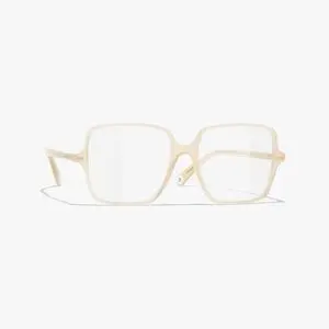 Chanel Square Eyeglasses Light Yellow
