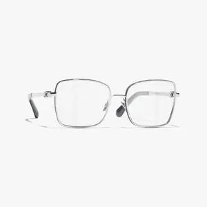 Chanel Square Eyeglasses - Silver & Beige