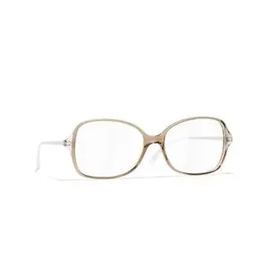 Chanel Square Eyeglasses Transparent Brown