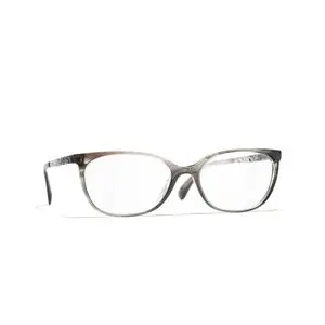 Chanel Square Eyeglasses Transparent Gray