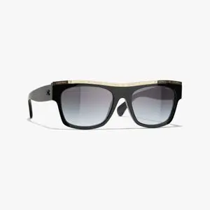 Chanel Square Sunglasses Black & Gold
