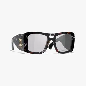 Chanel Square Sunglasses Black & Multicolor