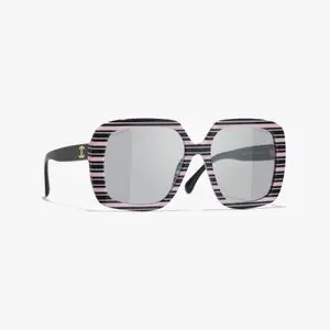 Chanel Square Sunglasses Black, Pink