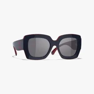 Chanel Square Sunglasses Burgundy & Navy Blue