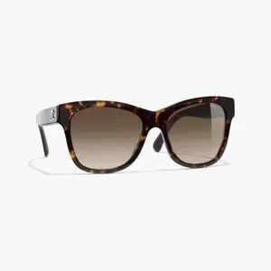 Chanel Square Sunglasses Dark Tortoise