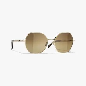 Chanel Square Sunglasses Gold & Dark Tortoise