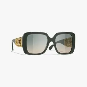 Chanel Square Sunglasses Khaki & Green