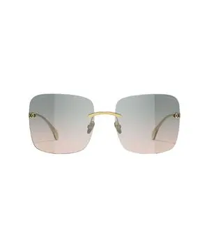 Chanel Square Sunglasses - Light Gold