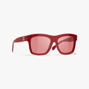Chanel Square Sunglasses Red