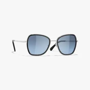Chanel Square Sunglasses Silver & Blue