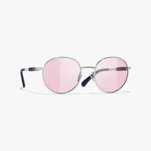 Chanel Chanel Pantos Sunglasses Silver & Pink